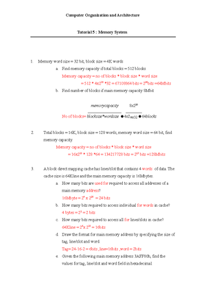 COA-Assembly language-lab2 - Computer Organization and Architecture SCSR 2033 Semester 1, 14 ...