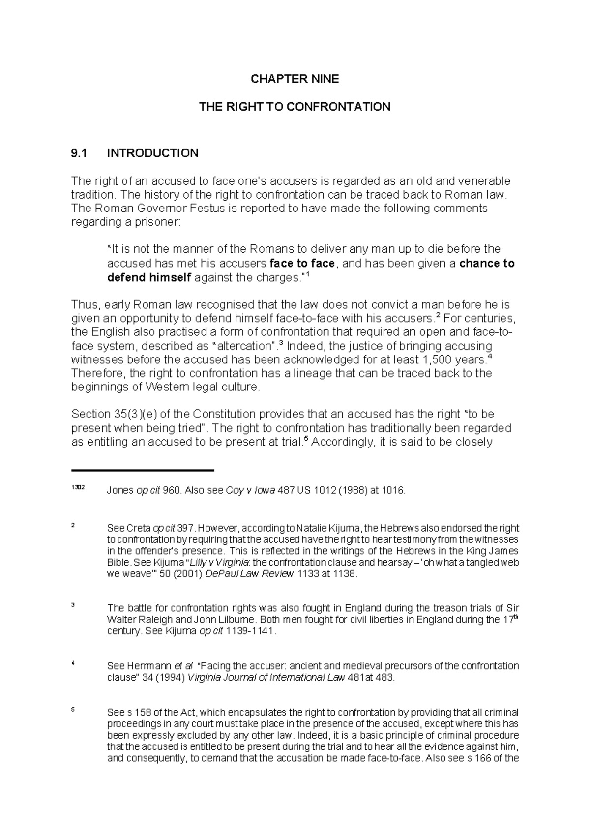 THE Right TO Confrontation - the Complainant - 1302 Jones op cit 960 ...