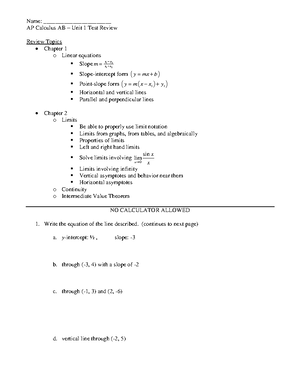 Lesson 05 - limits involving infinity - Limits Involving Infinity AP ...