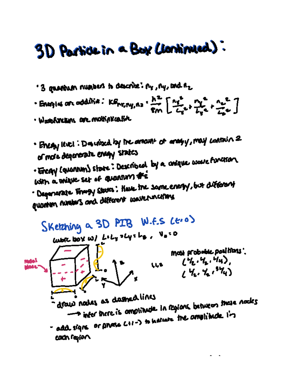 Outline #17 Particle in a Box 3D (Continued) - 330 Particle in a Box ...