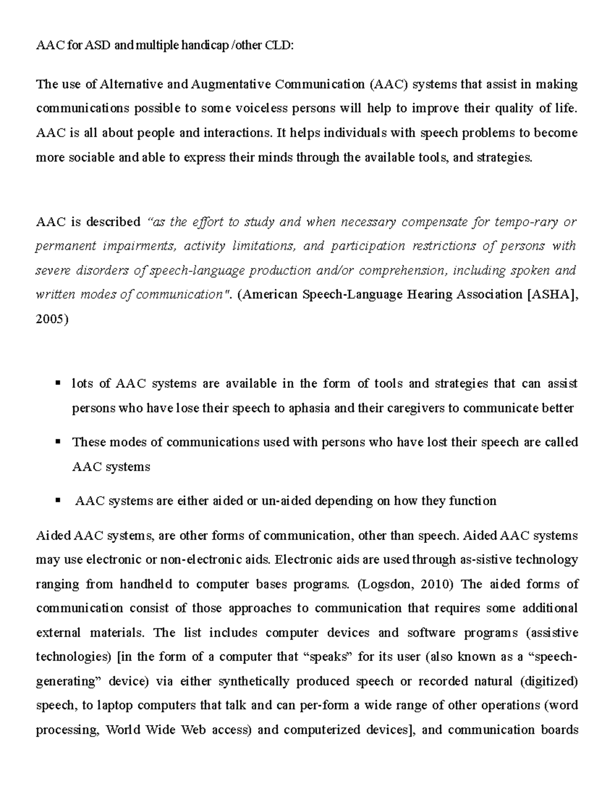 AAC for ASD and multiple handicap - AAC is all about people and ...