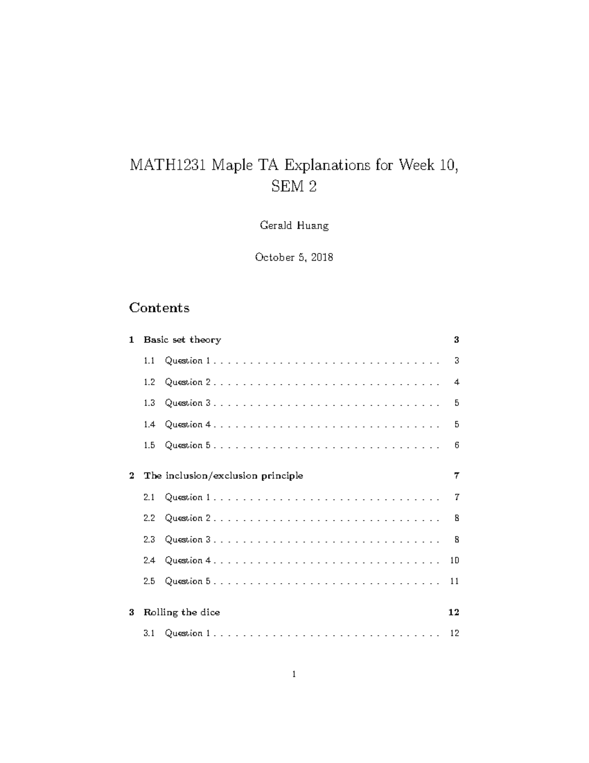 Week 10 - Maple TA Explanations - MATH1231 Maple TA Explanations for Week 10, - SEM - October 5 ...