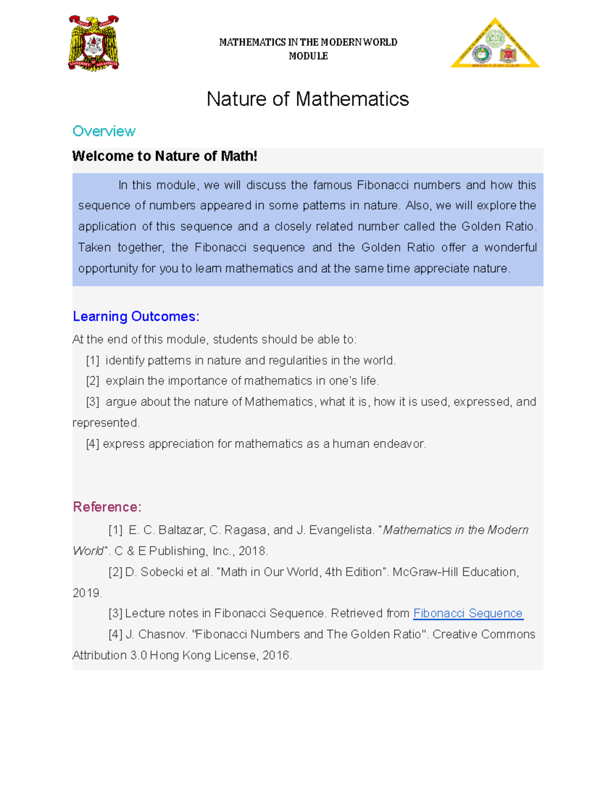 Inbound 4852856152658887216 - MODULE Nature of Mathematics Overview ...