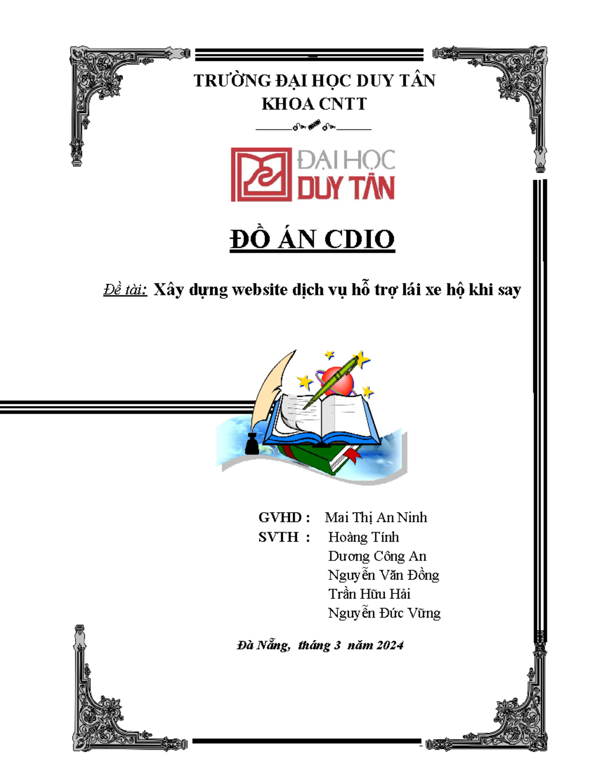 Lai Xe Ho 150324 In-bản-này - 2ƯE TRƯỜNG ĐẠI HỌC DUY TÂN KHOA CNTT ĐỒ ...