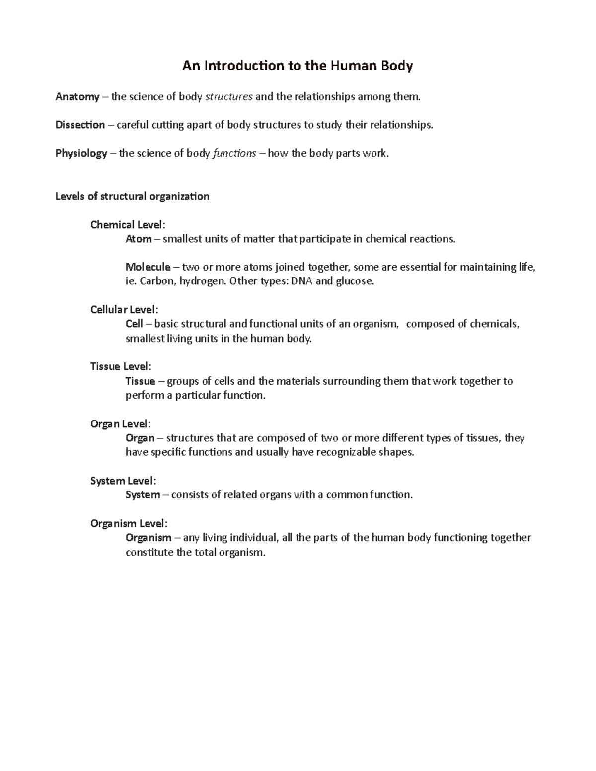 Introduction to Human Body - An Introduction to the Human Body Anatomy ...