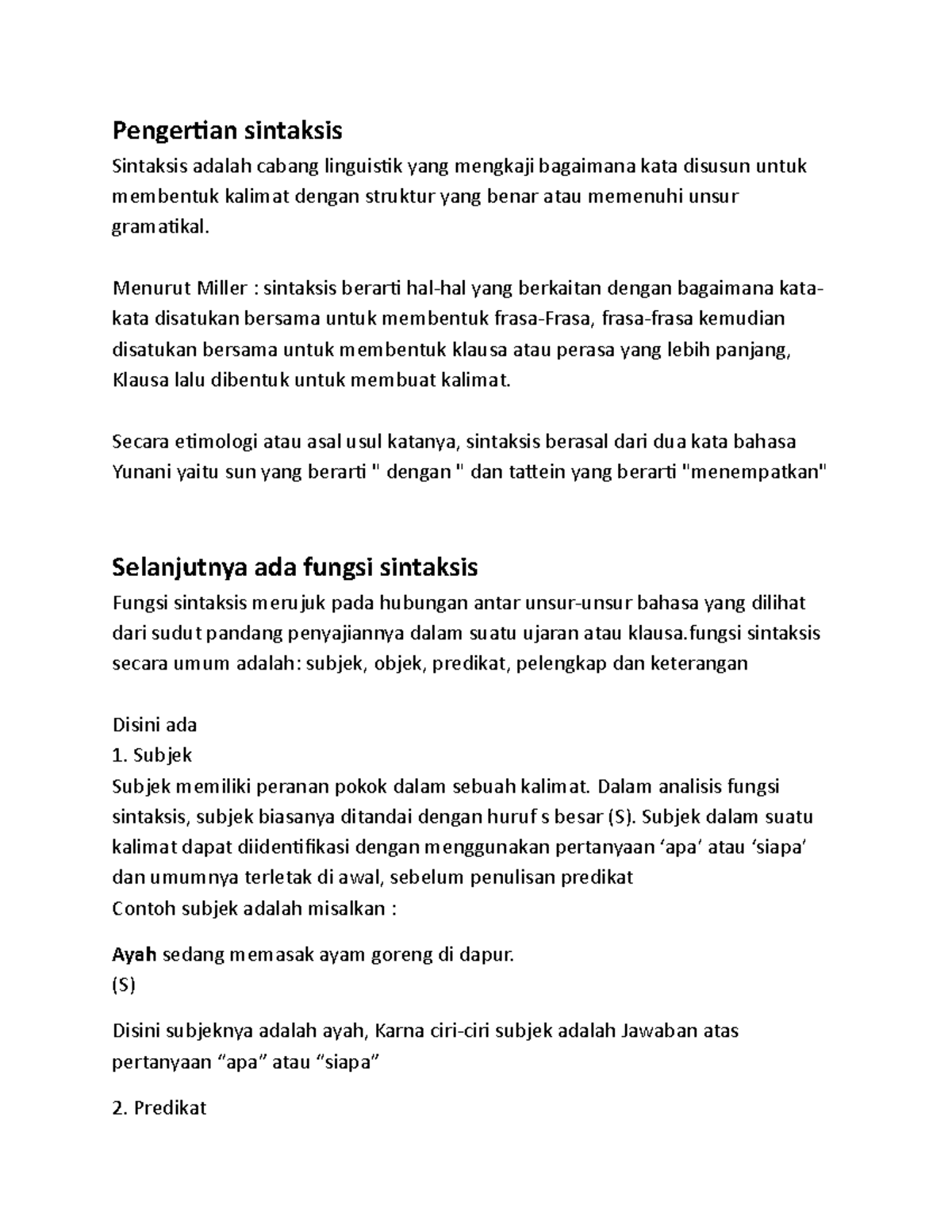 B indo sintaksis - Pengertian sintaksis Sintaksis adalah cabang ...