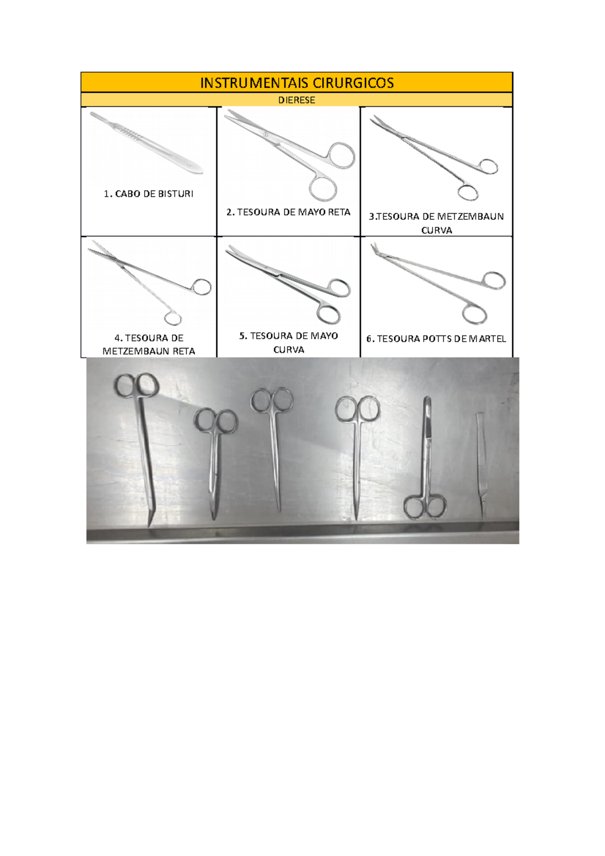 Instrumentais Cirurgicos - INSTRUMENTAIS CIRURGICOS DIERESE 1. CABO DE ...