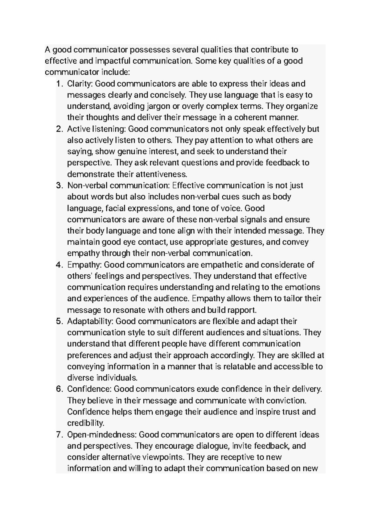 Gr 3 - đì ff dìa afjafna f j - A good communicator possesses several ...