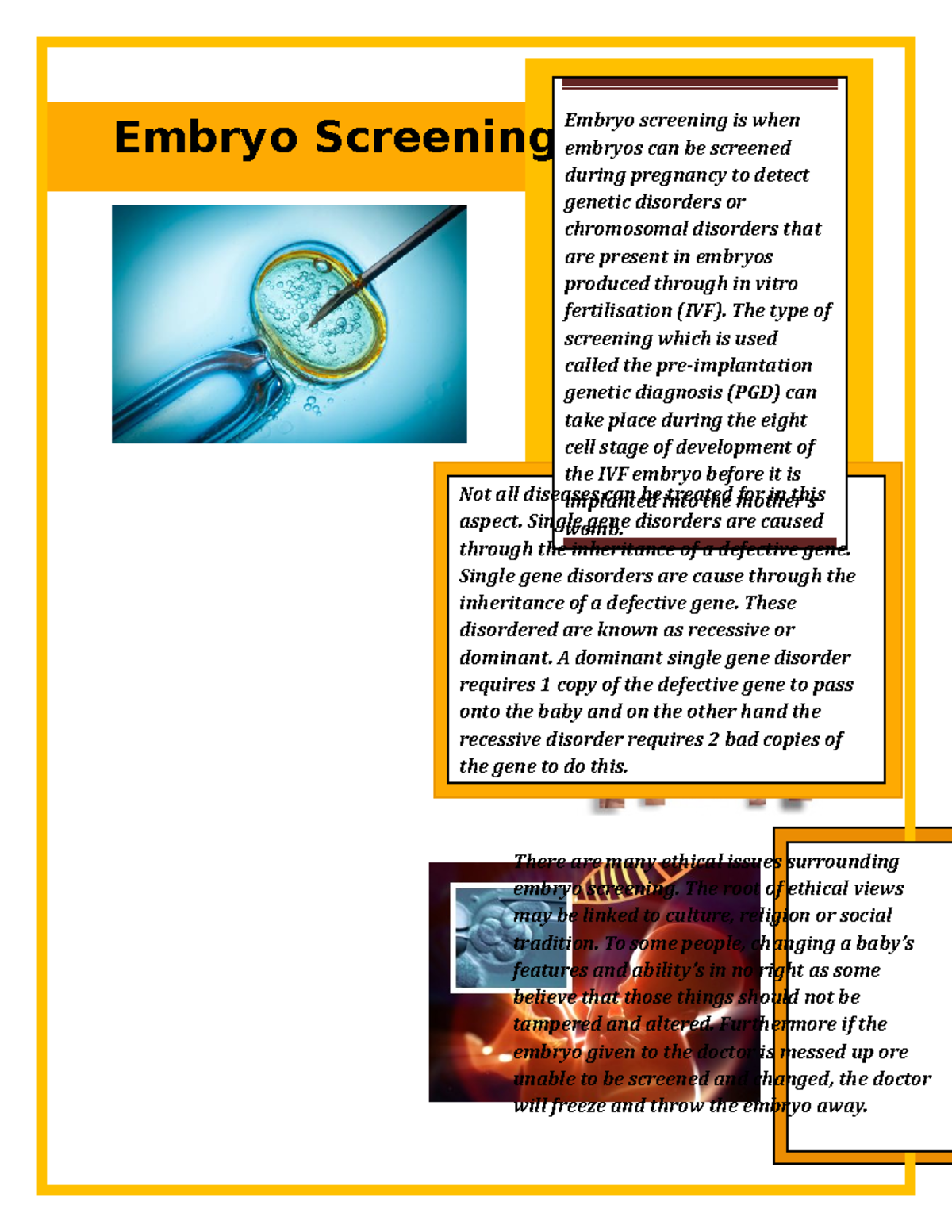 Embryo Screening - CC is strong - Embryo Screening Embryo screening is ...