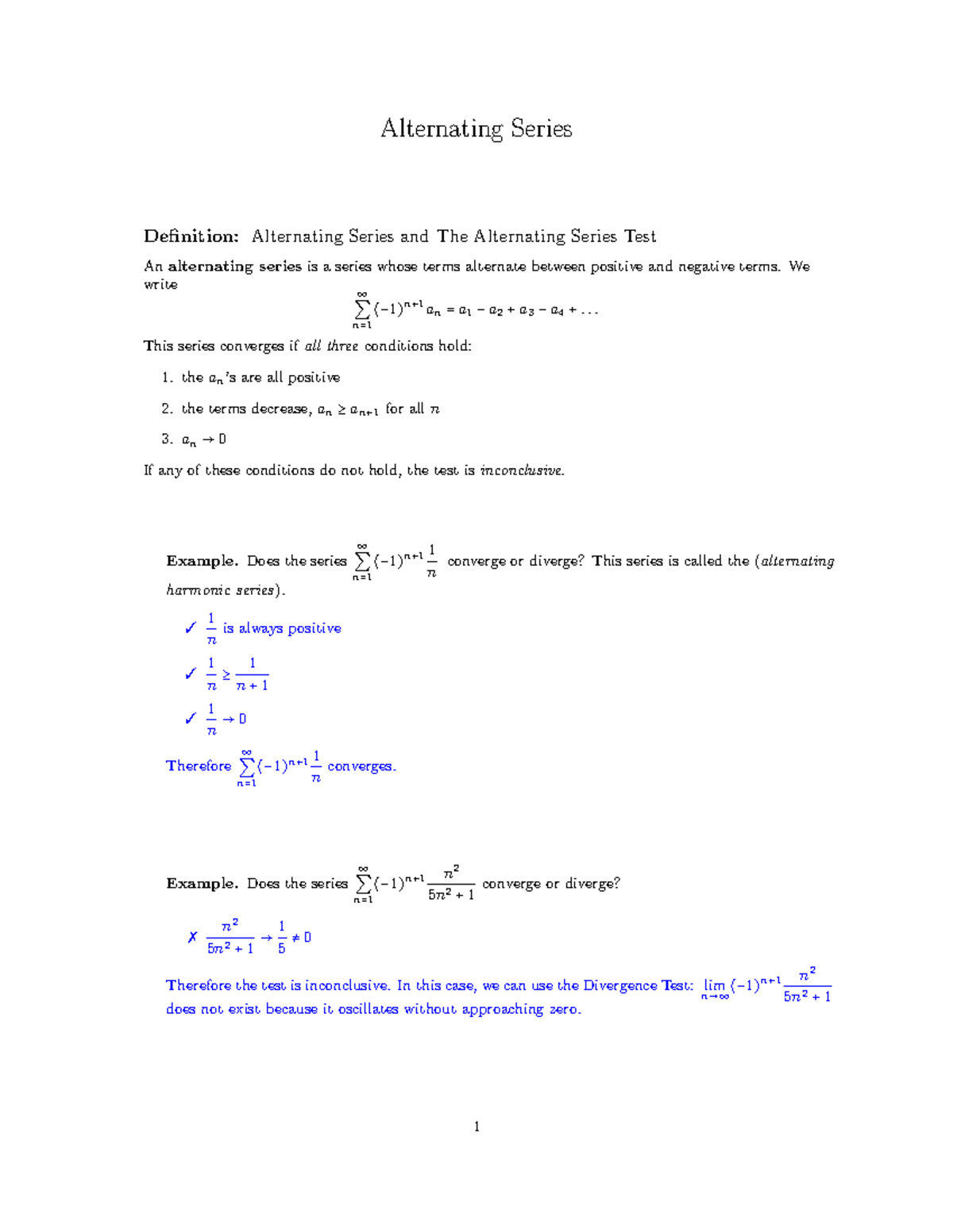 Lesson 12 Alternating Series (Solutions) - Alternating Series ...