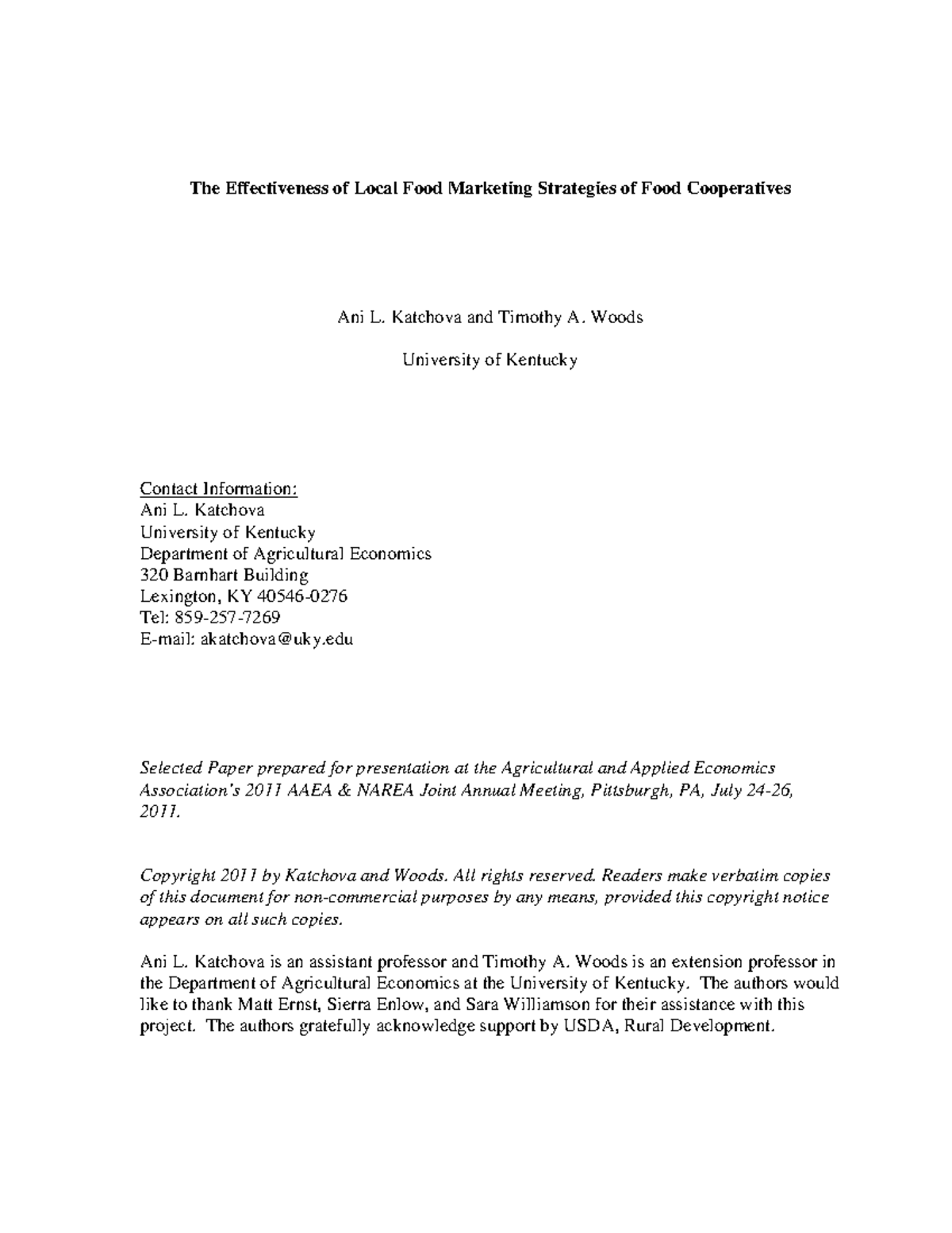 Local Food Marketing Strategies marketing plan - The Effectiveness of ...