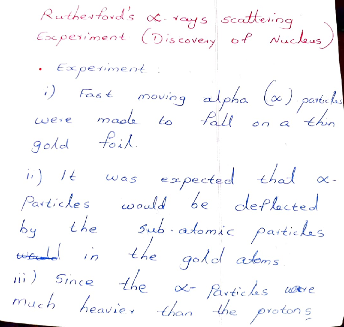 Rutherfords alpha ray scattering experiment - Ruthev tovd s o vas ...