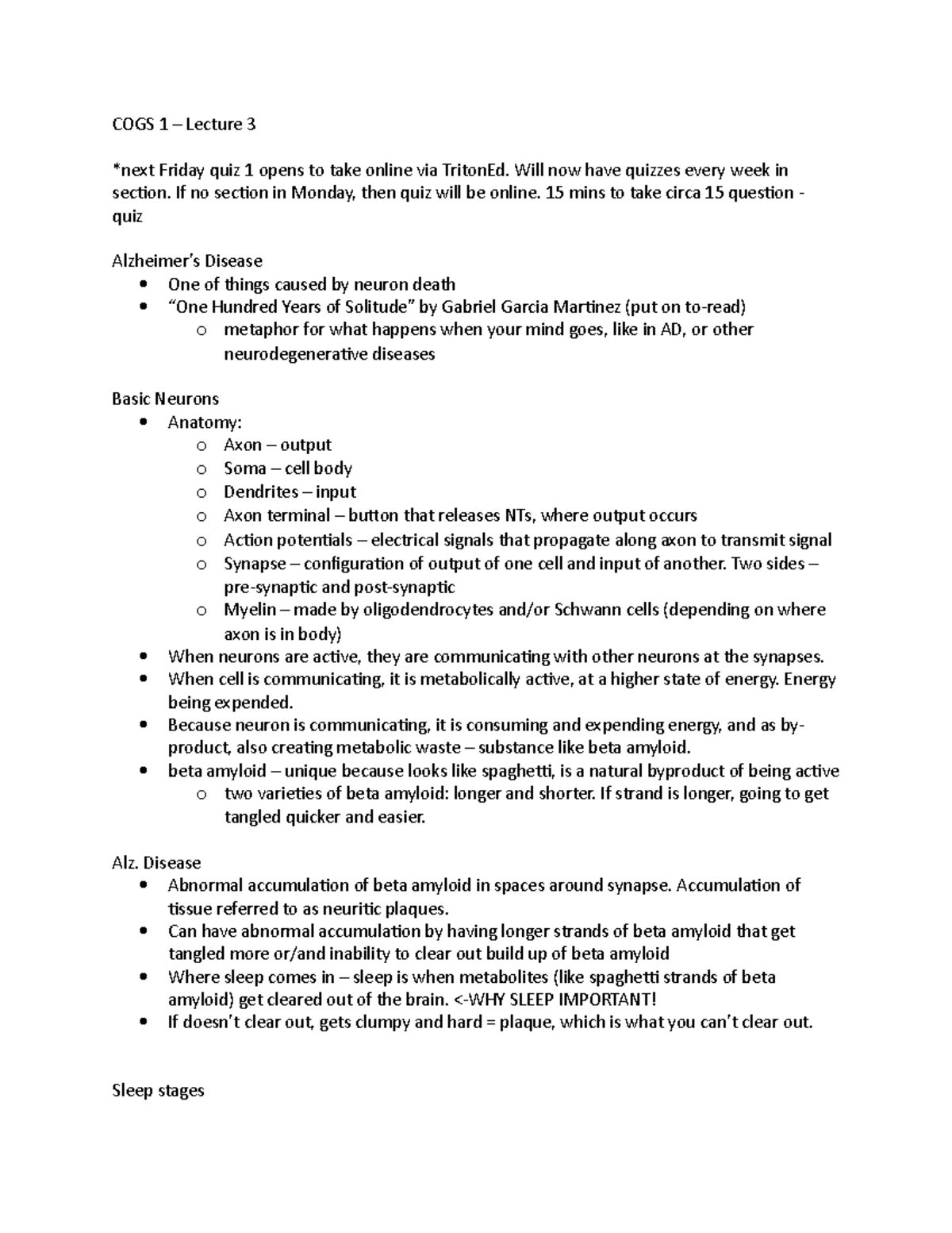 Cogs 1 Lecture 3 Cogs 1 Lecture 3 Friday Quiz 1 Opens To Take Online Via Tritoned Will Now