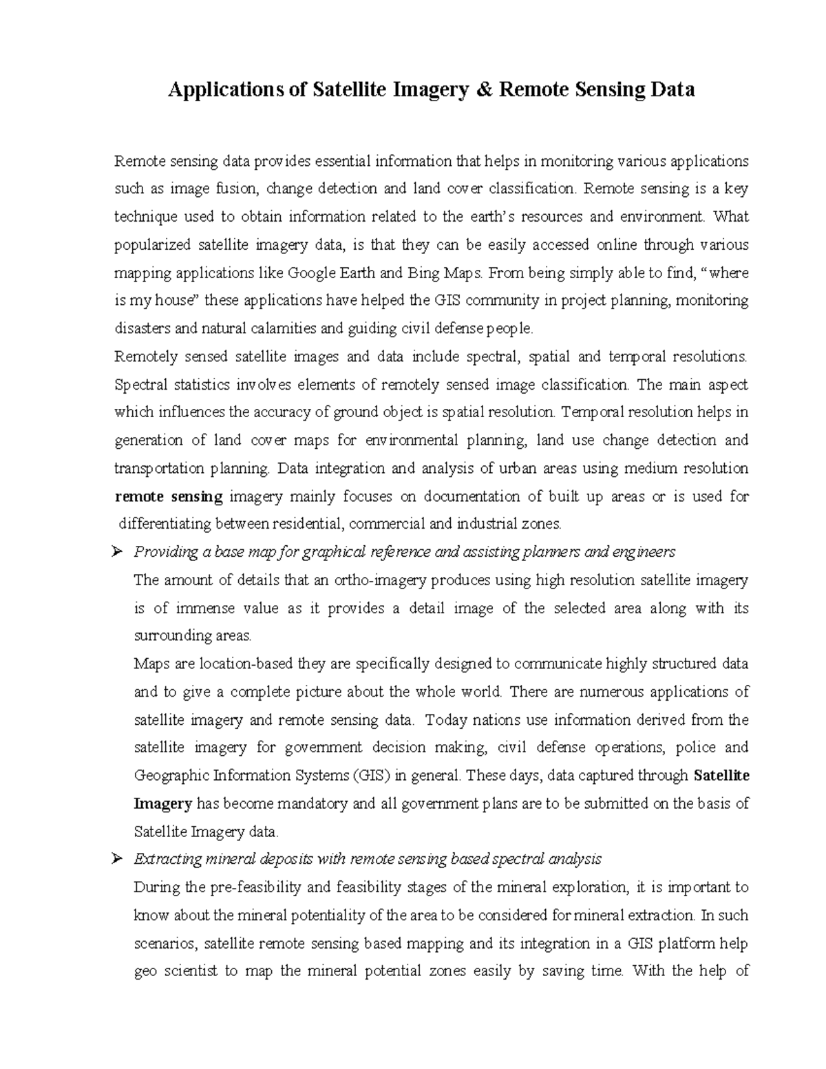 Week 1.4 Application of Remote Sensing data - Applications of Satellite ...