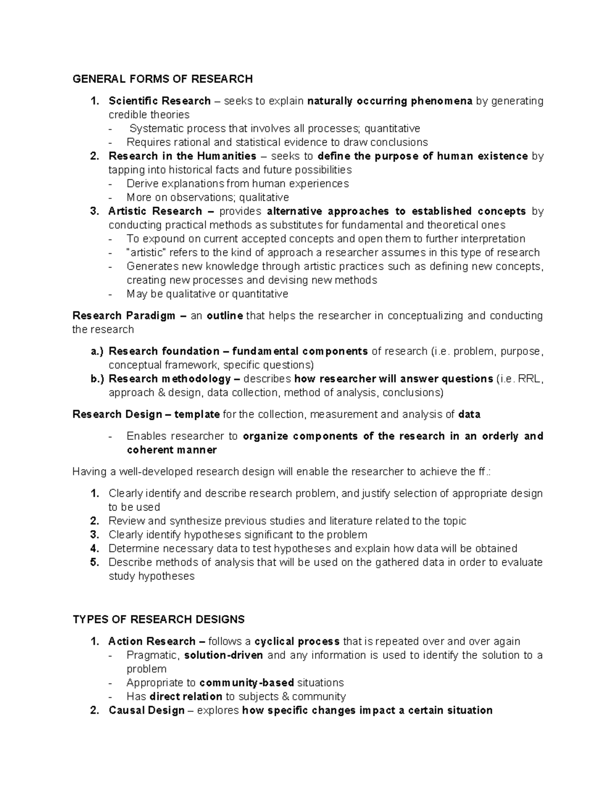 Field Methods - General Forms of Research & Designs - GENERAL FORMS OF ...