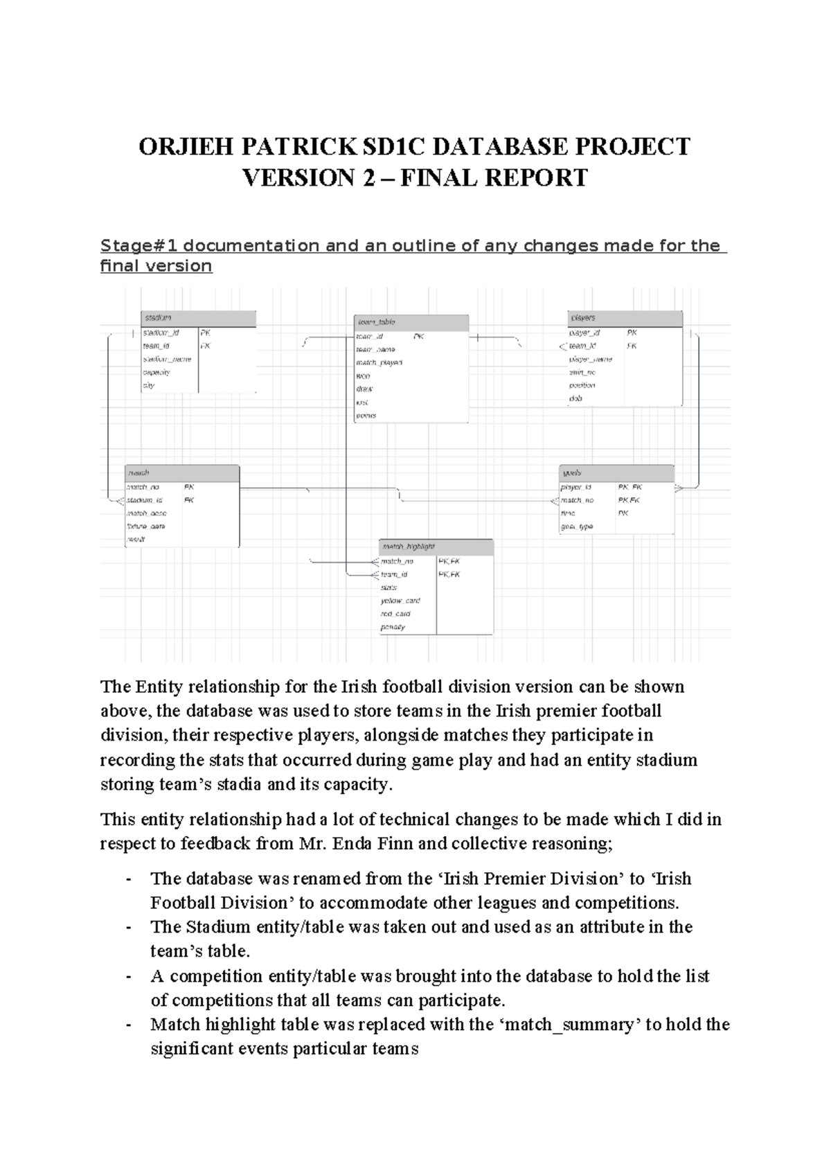 Orjieh Patrick SD1C Database Project Version 2 Final - ORJIEH PATRICK ...