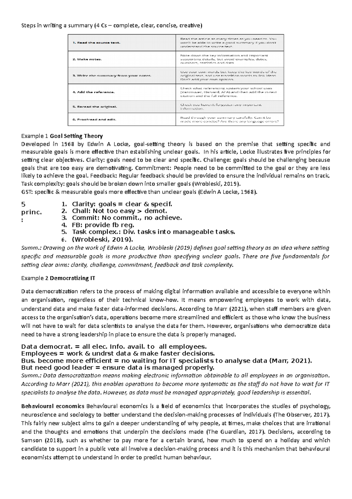Academic summary writing - Steps in writing a summary (4 Cs – complete ...
