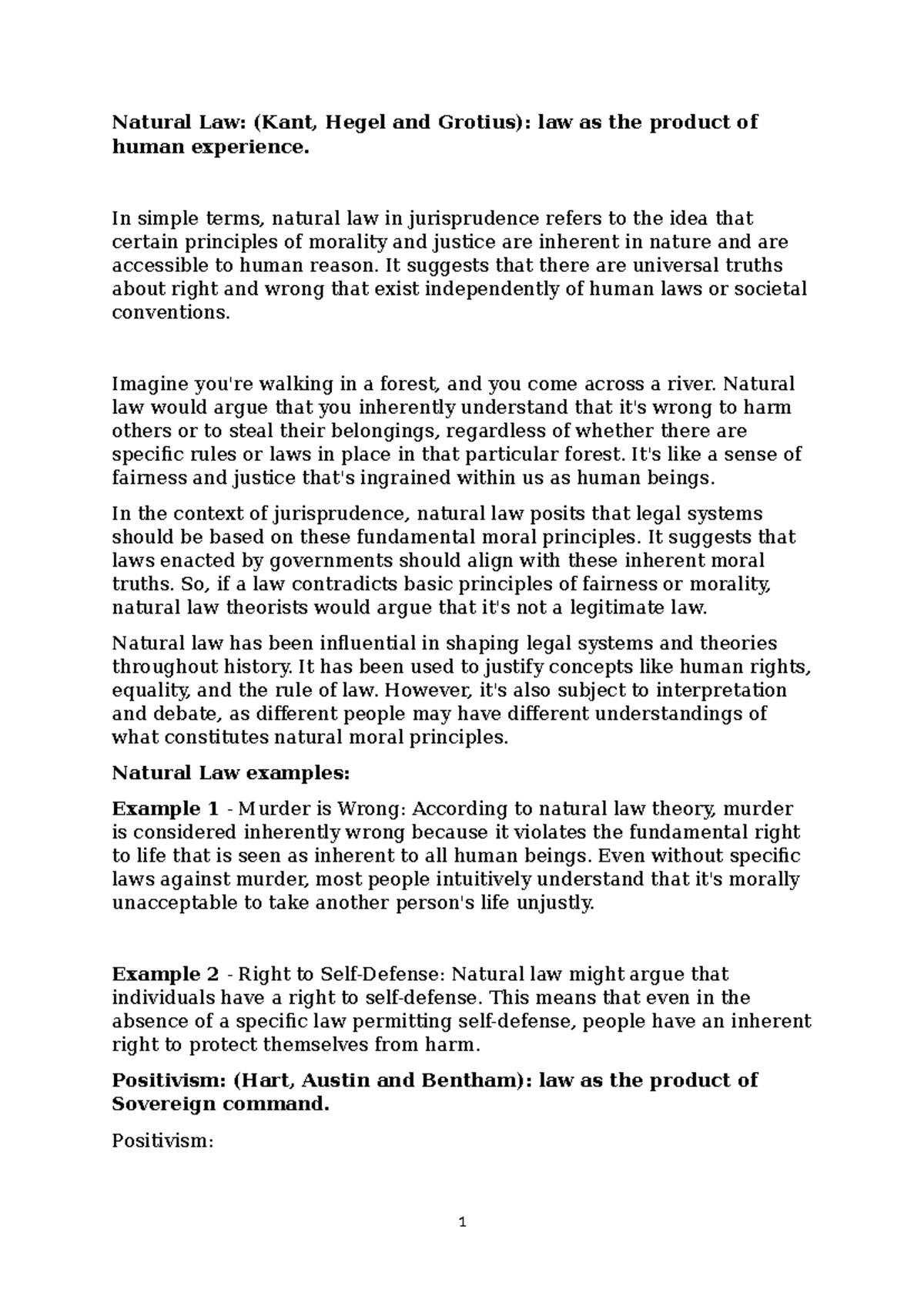 Natural law - Natural Law: (Kant, Hegel and Grotius): law as the ...