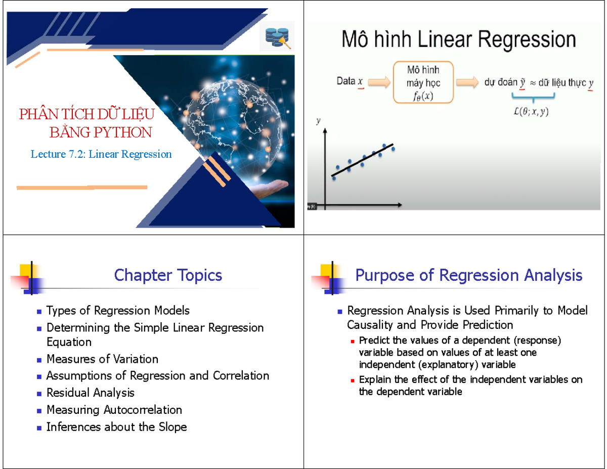 Hồi quy đơn bằng python - Lecture 7: Linear Regression PHÂN TÍCH D Ữ LI ...