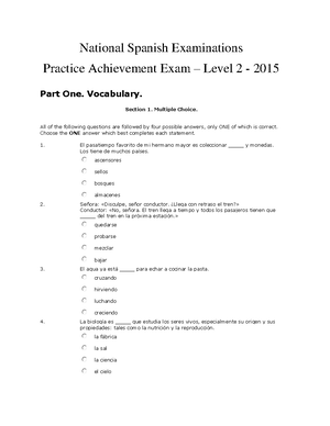 2019 National Spanish Examination - Achievement - Level 1 - National ...
