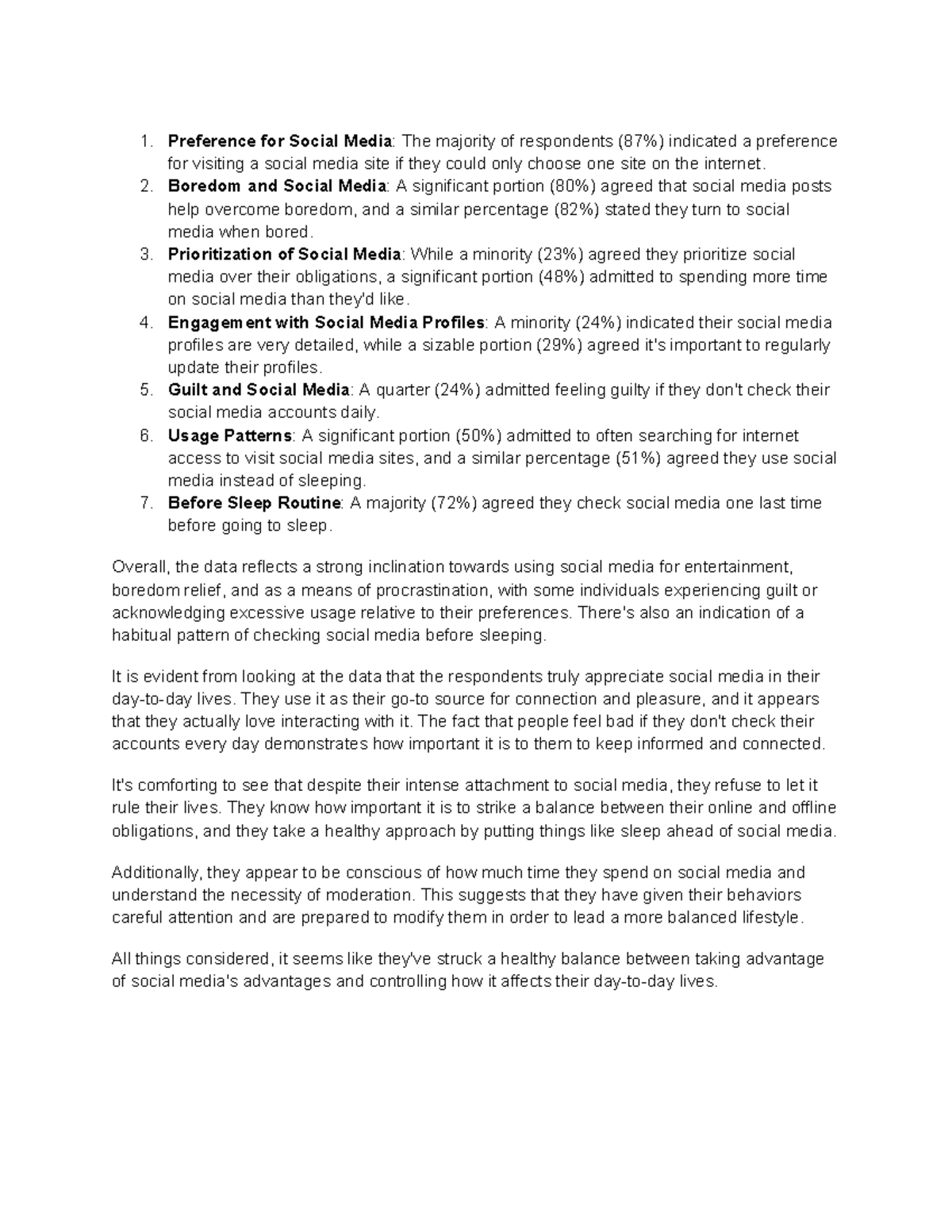 MMW - project sample - Preference for Social Media: The majority of ...