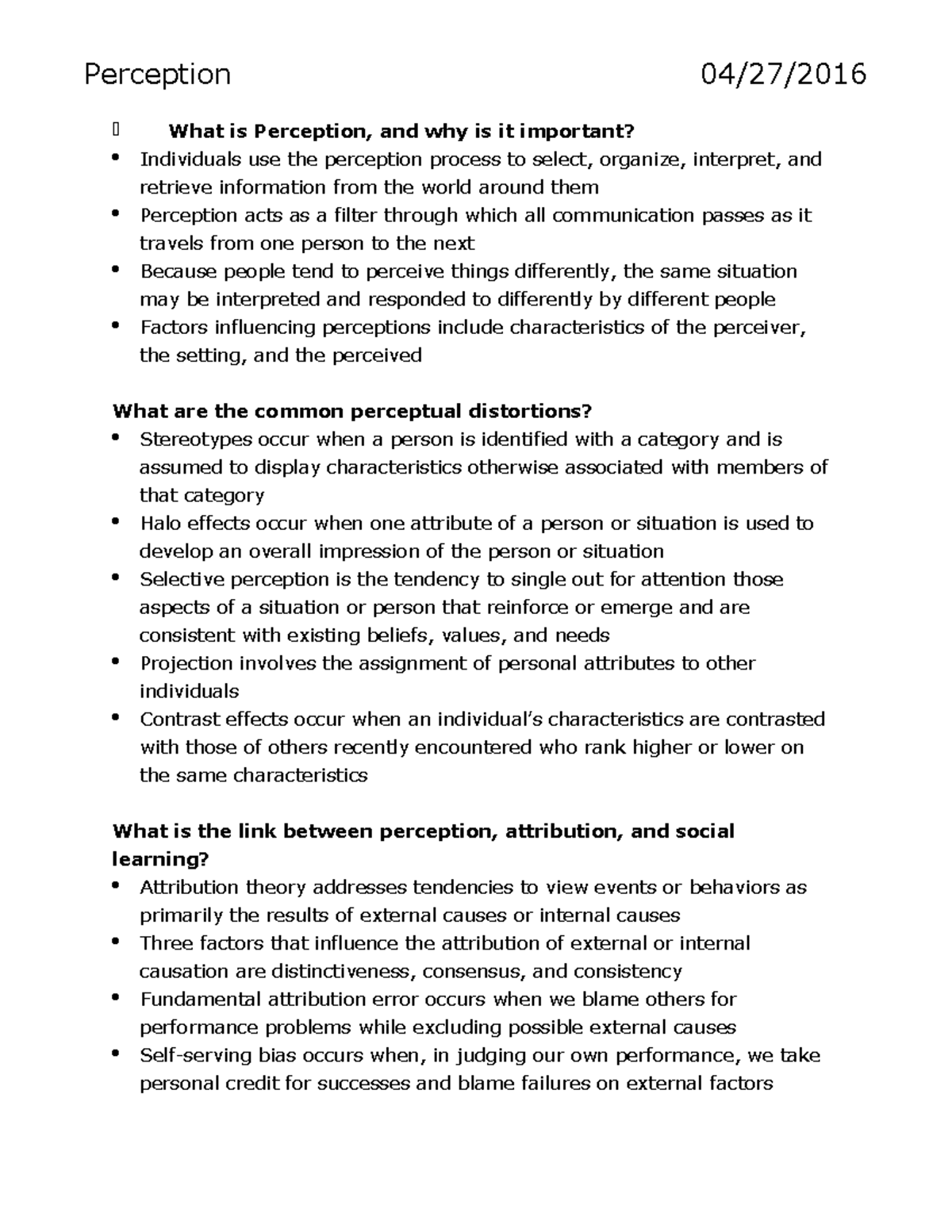 MHR 318 Chapter 3 - Perception What is Perception, and why is it ...