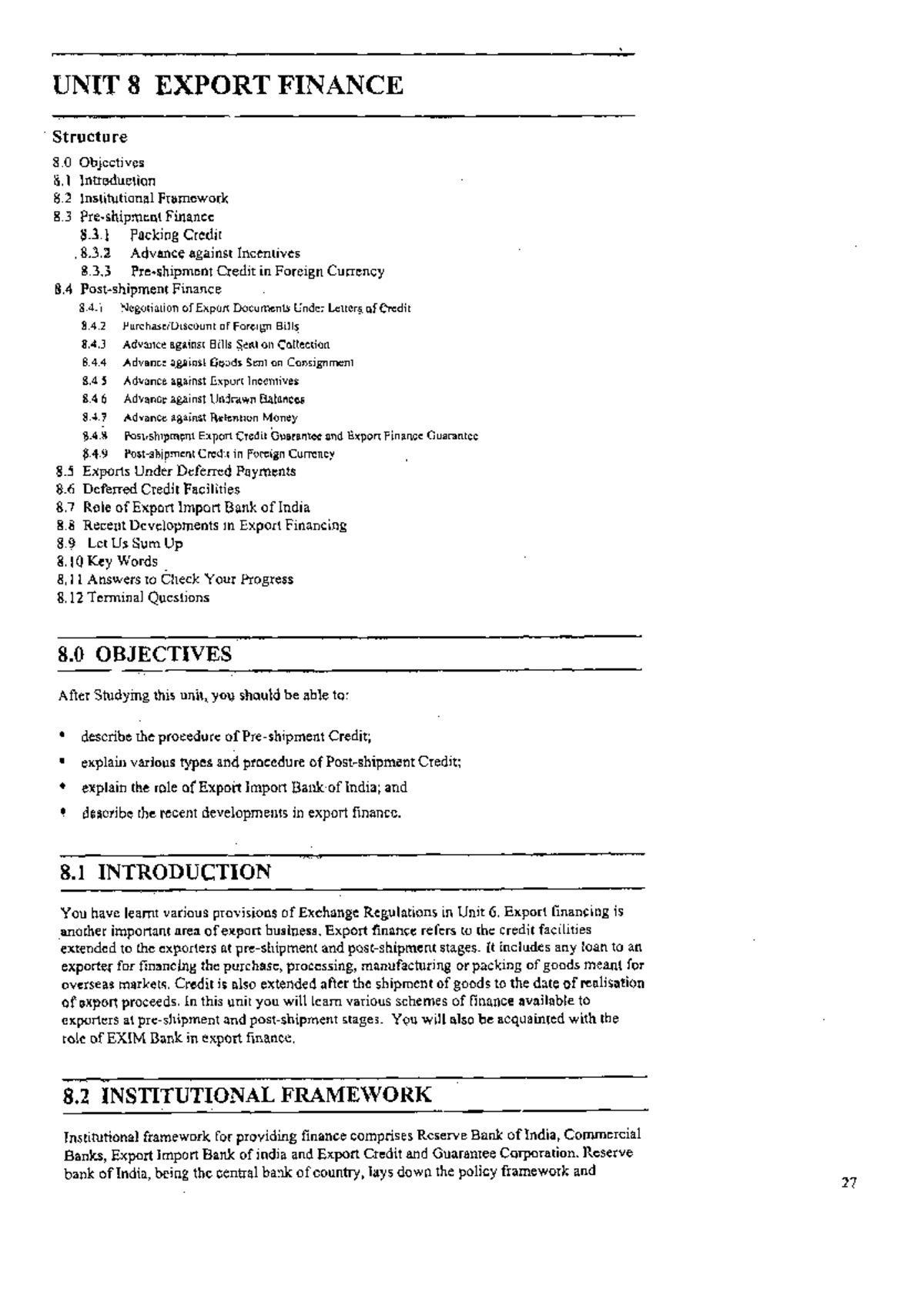 Export Procedure And Documentation Unit 1 Fundamental Of Export
