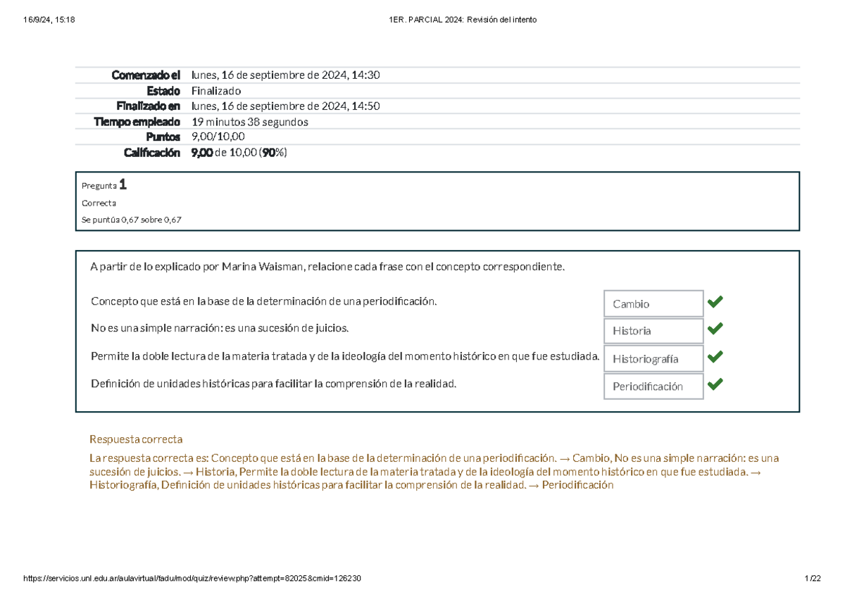 1ER. Parcial 2024 introducción a la historia (ldcv) - Comenzado el ...