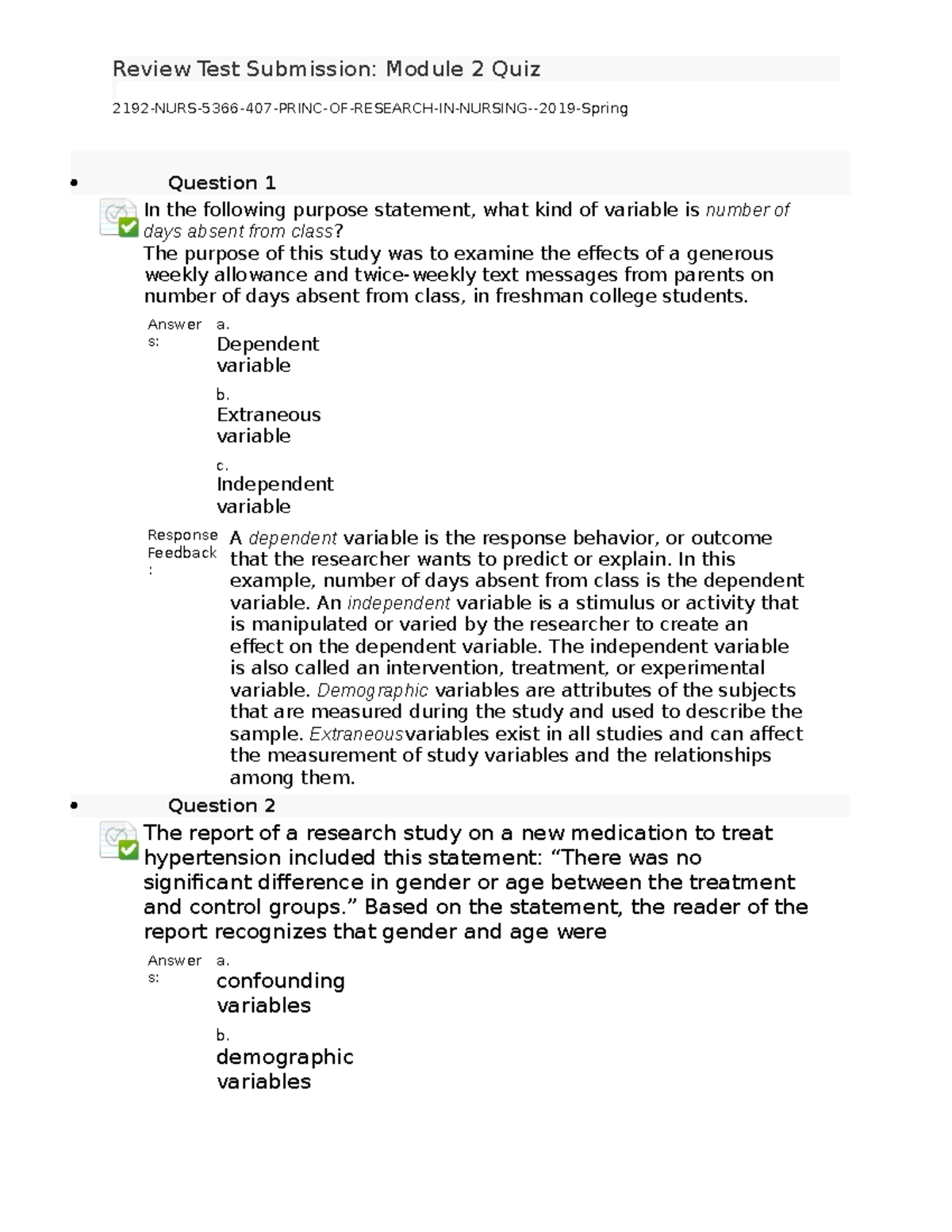 NURS 5366 Module 2 Quiz with answers.docx - - Studocu