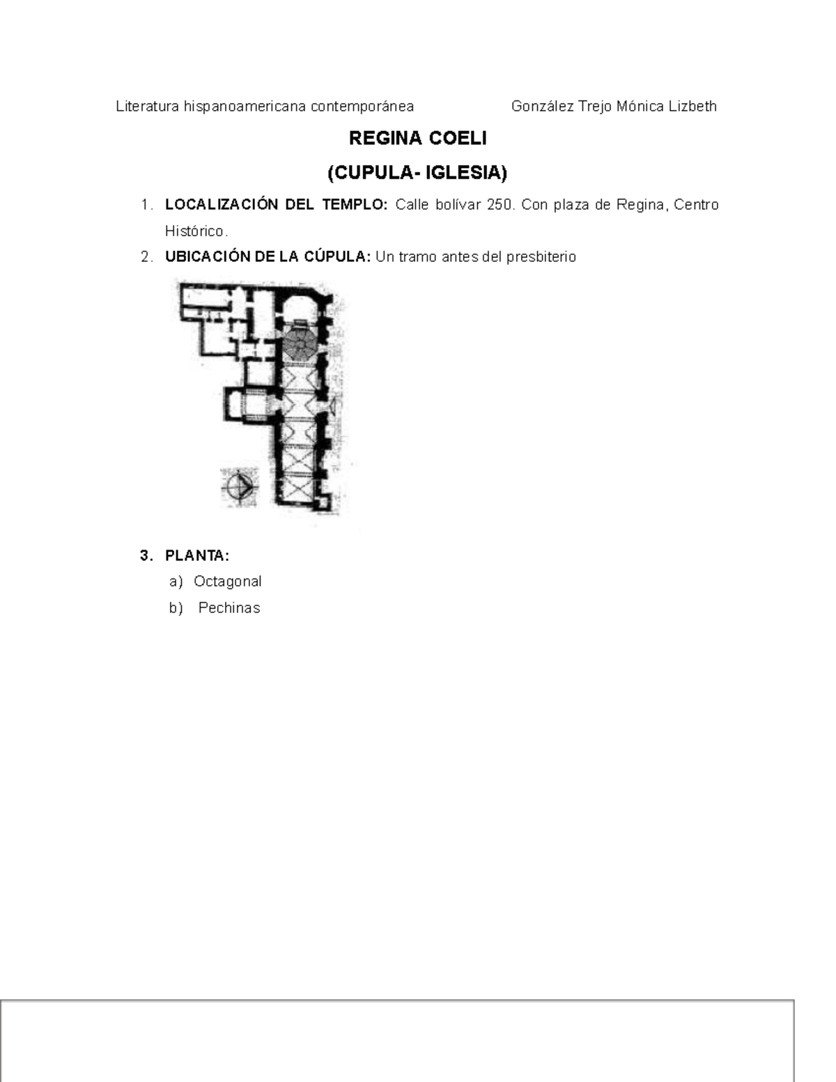Cúpula- Regina Coeli - trabajo final - Literatura hispanoamericana ...