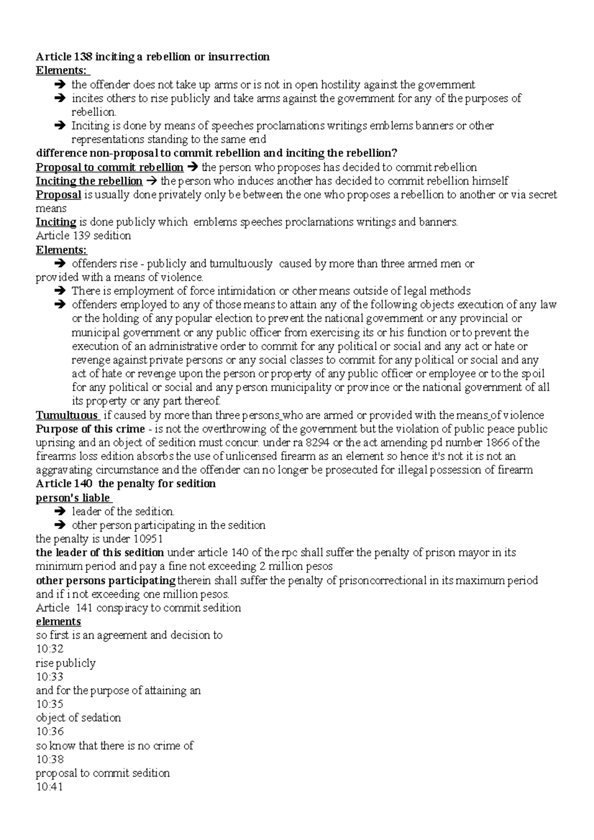 Article 138 inciting a rebellion or insurrection - Article 138 inciting ...