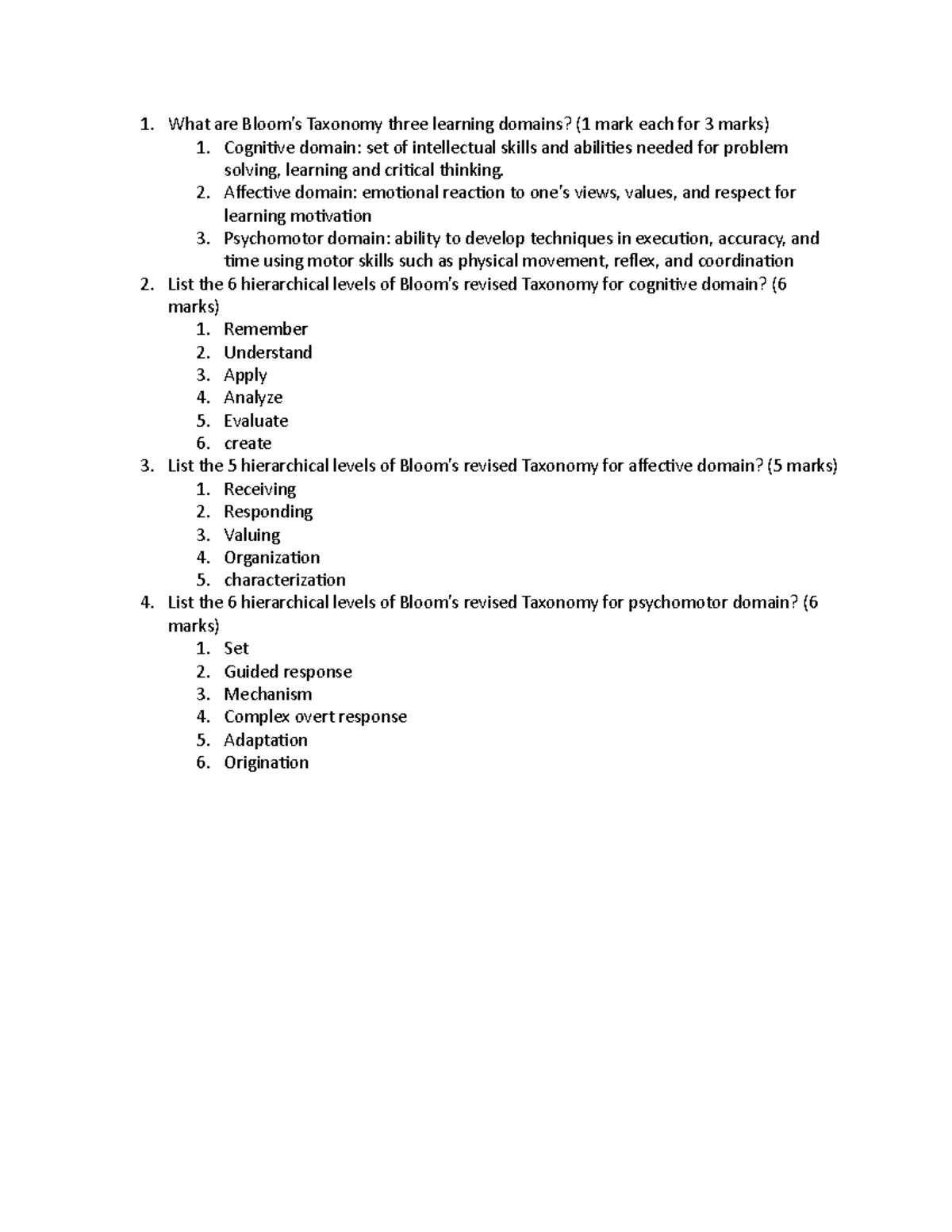 444- #3 - Bloom's Taxonomy - discussion and questions - What are Bloom ...