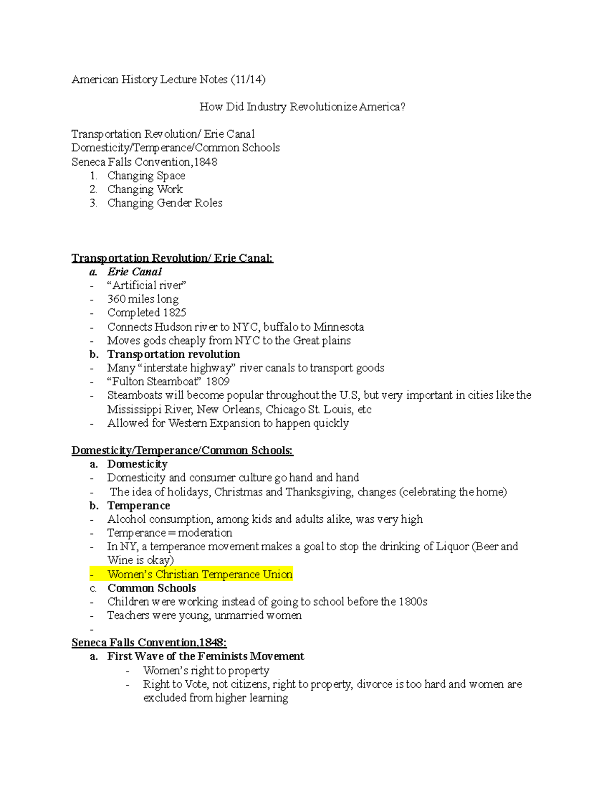 American History Lecture Notes (11 14) - American History Lecture Notes ...