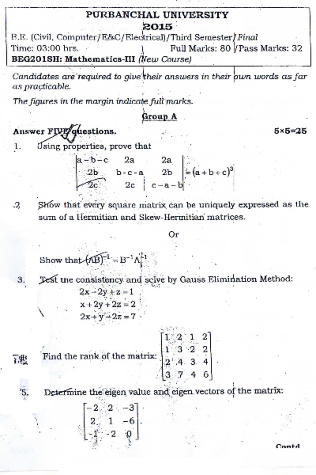 civil engineering mathematics iii 2015 question - PURBANCHAL UNIVERSITY ...