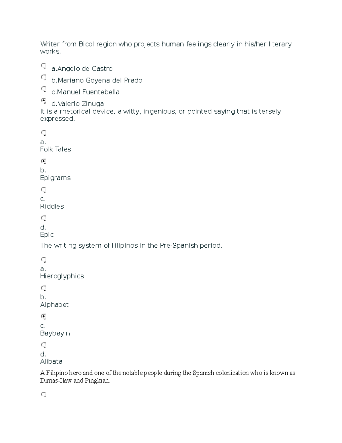 21st century literature exam - Writer from Bicol region who projects ...