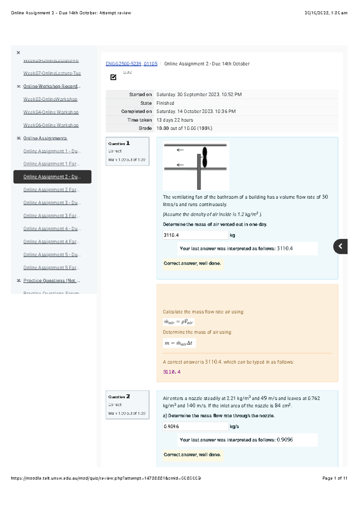Online Assignment 2 - Question 22 Correct Mark 1 out of 1. Started on ...