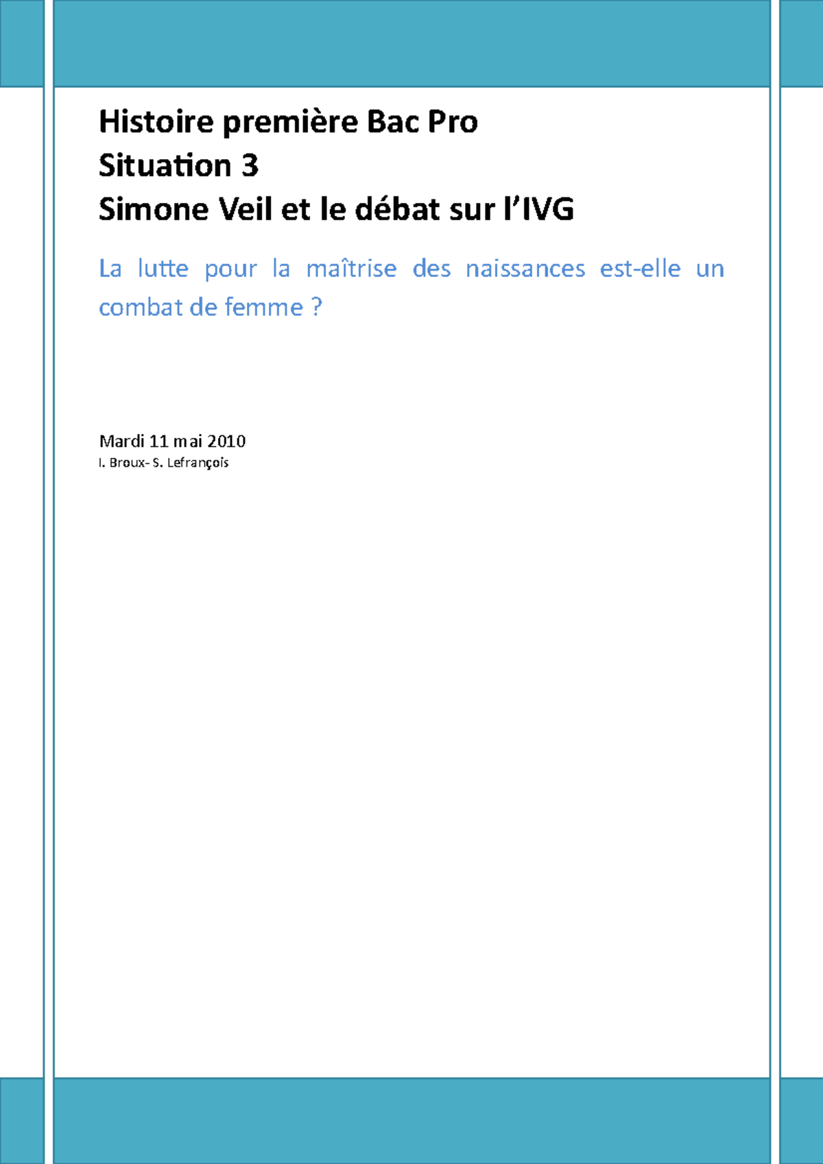 Doc Situation Simone Veil - Histoire première Bac Pro Situation 3 ...
