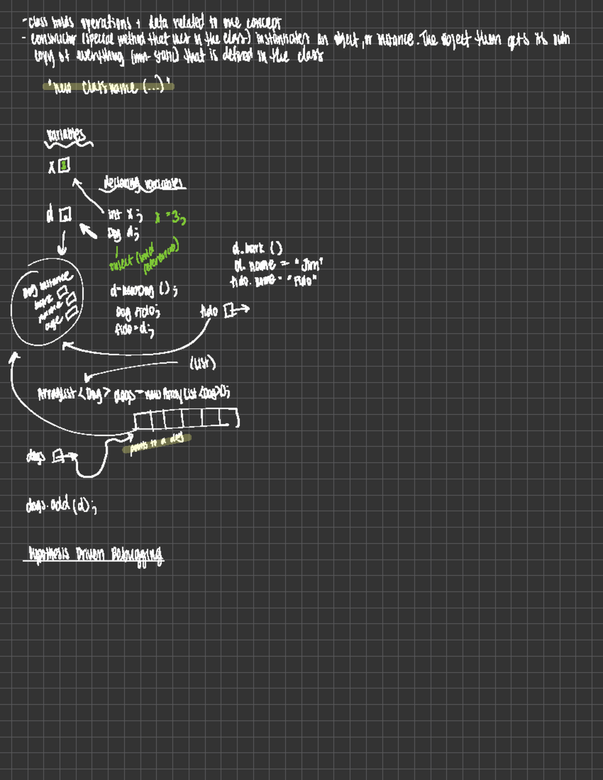 B3 - notes - class holds operations + data related to one concept ...