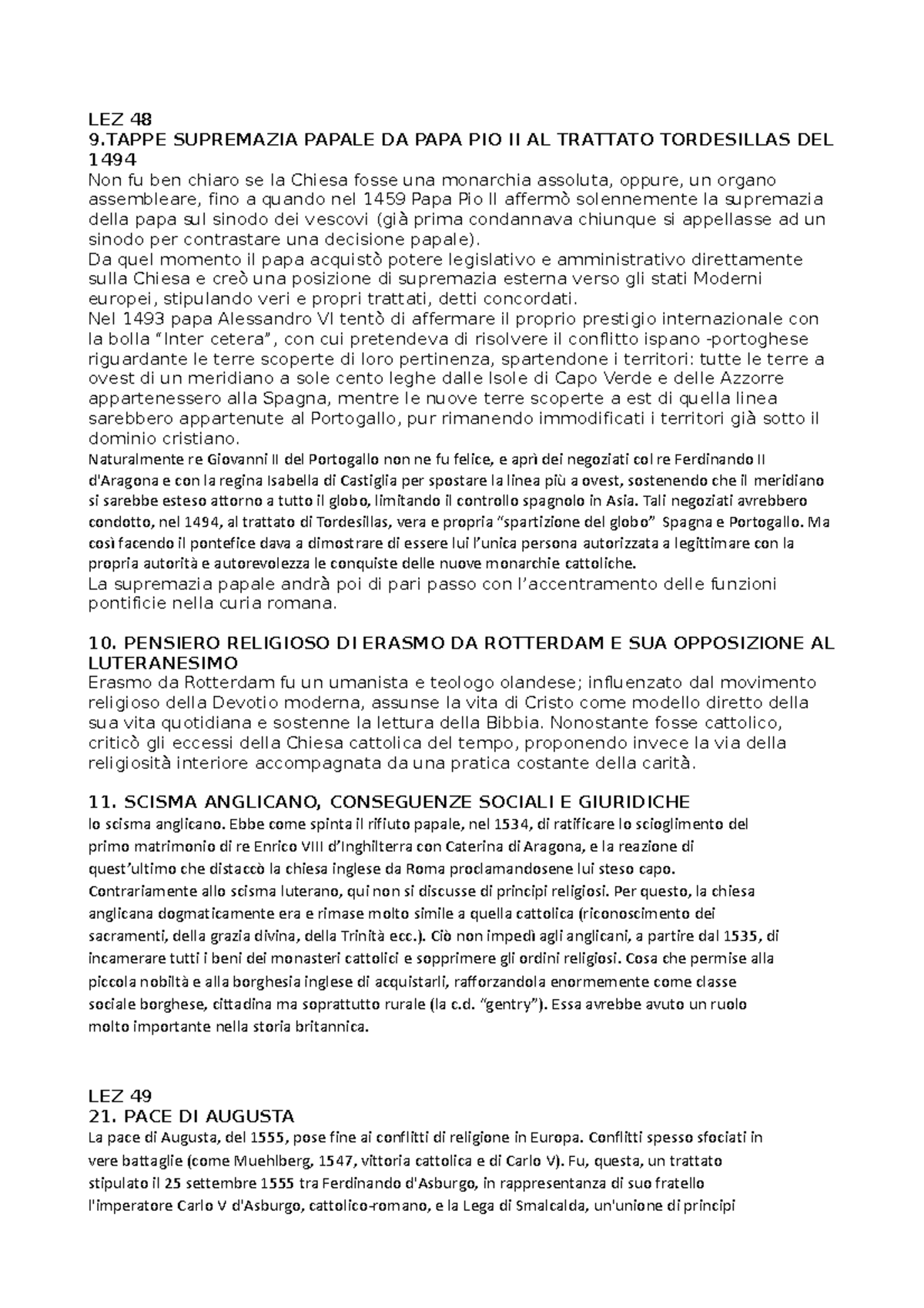 Medievale - risposte domande aperte - LEZ 48 9 SUPREMAZIA PAPALE DA ...