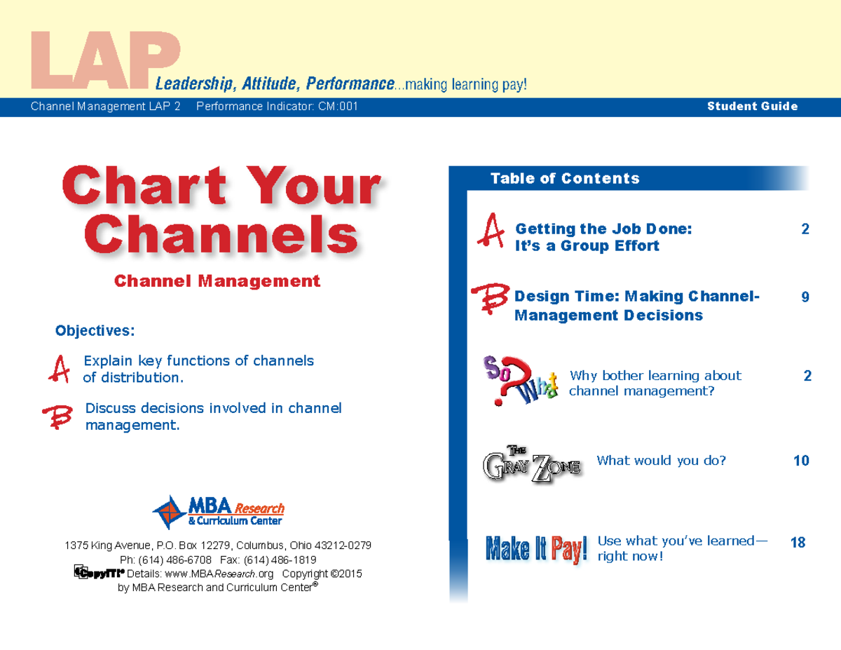 CM2 Student Handout - Explain key functions of channels of distribution ...
