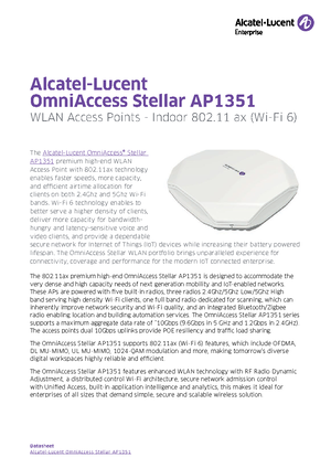 Omniaccess stellar oaw ap1320 datasheet en - Datasheet Alcatel-Lucent OmniAccess Stellar AP WLAN ...