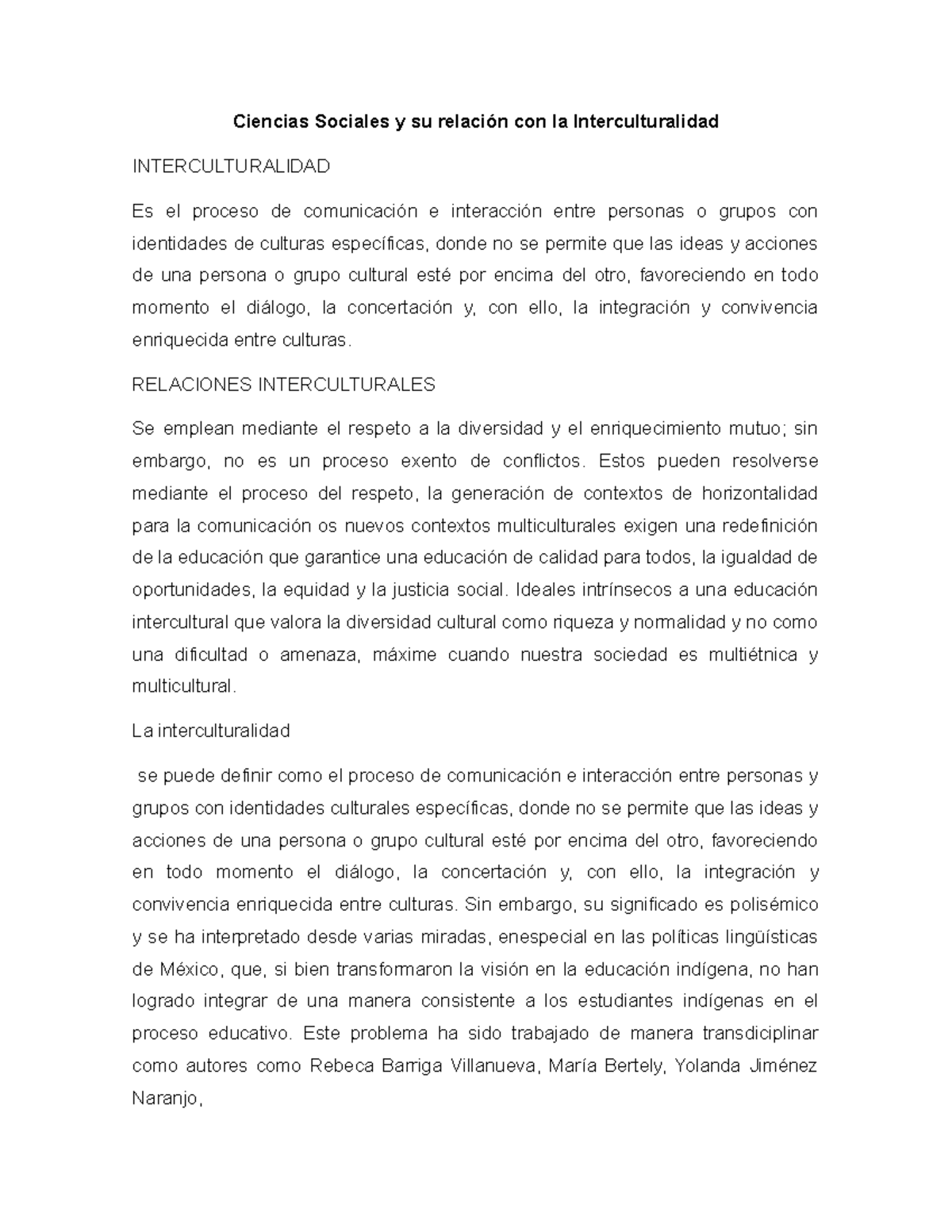 Ciencias Sociales y su relación con la Interculturalidad - Ciencias ... Ciencias Sociales y su relación con la Interculturalidad - Ciencias ...