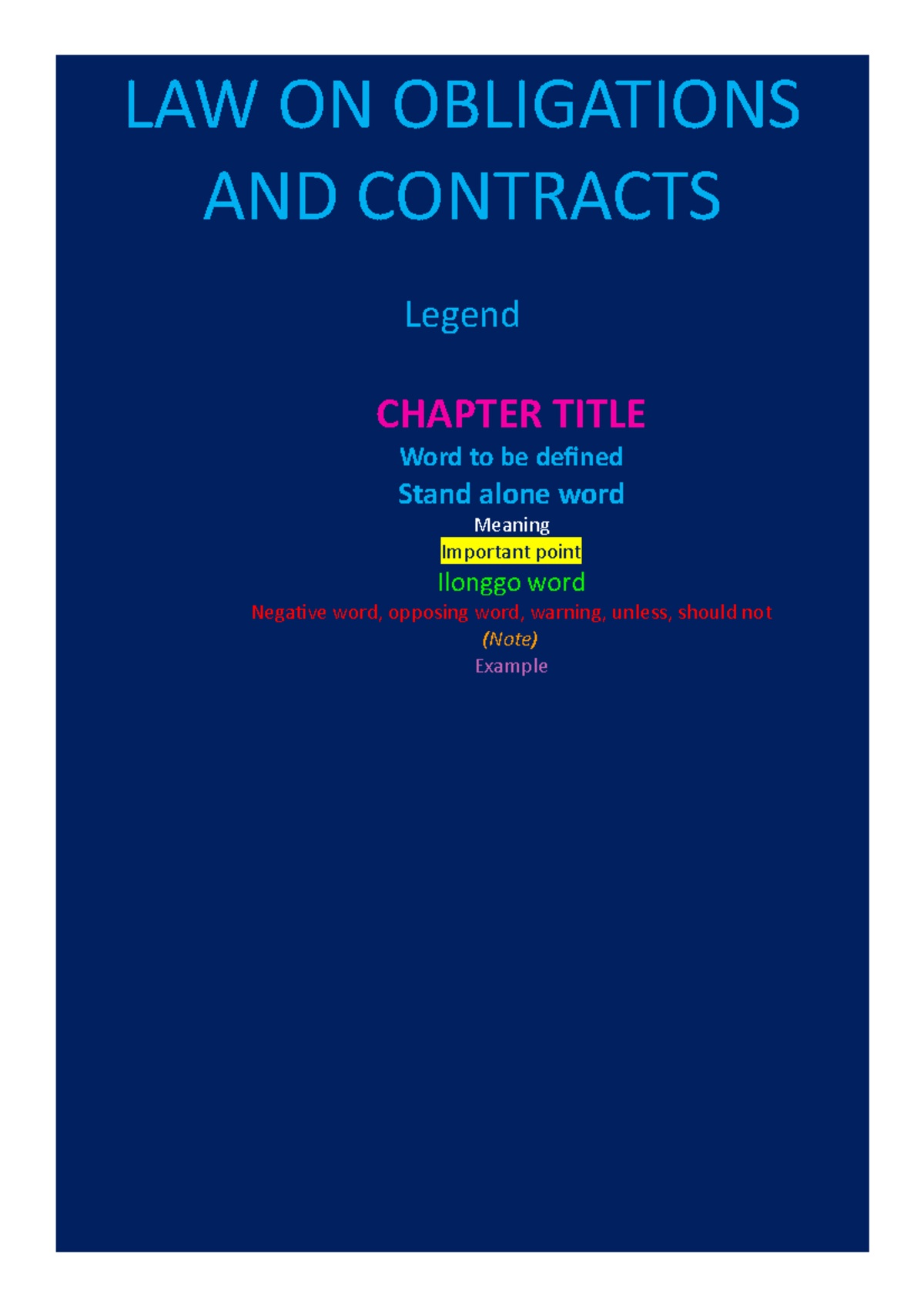 LAW ON Obligations AND Contracts - LAW ON OBLIGATIONS AND CONTRACTS ...