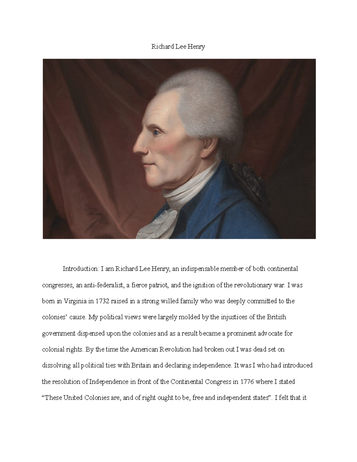 Richard Lee Henry dinner party notes - Google Docs - Richard Lee Henry ...