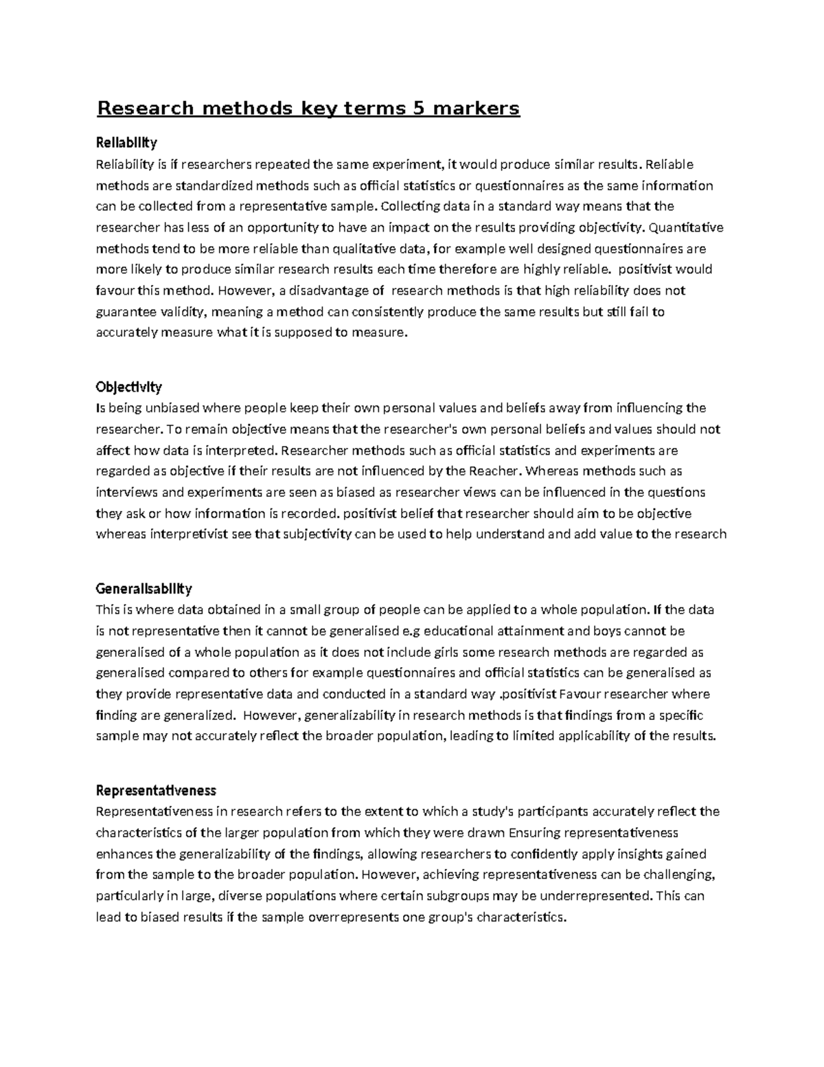 Research methods - Reliable methods are standardized methods such as ...