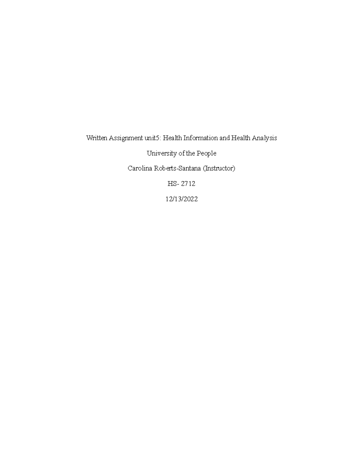 Written assignment unit5 public health 2 - Written Assignment unit5 ...
