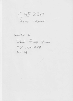 Assignment 2 21301097 0001 - CSE-260 - Studocu