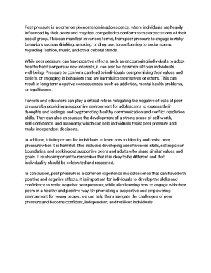 [Solved] Explain peer groups as a socialization method and how it ...