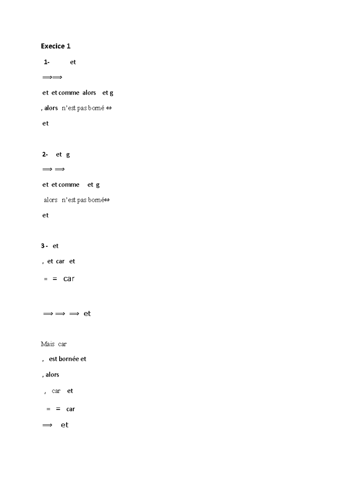 TD1 DLs Solutions (exo 1, 2, 4, 10) - Execice 1 1- et et et comme alors et g , alors n’est pas ...