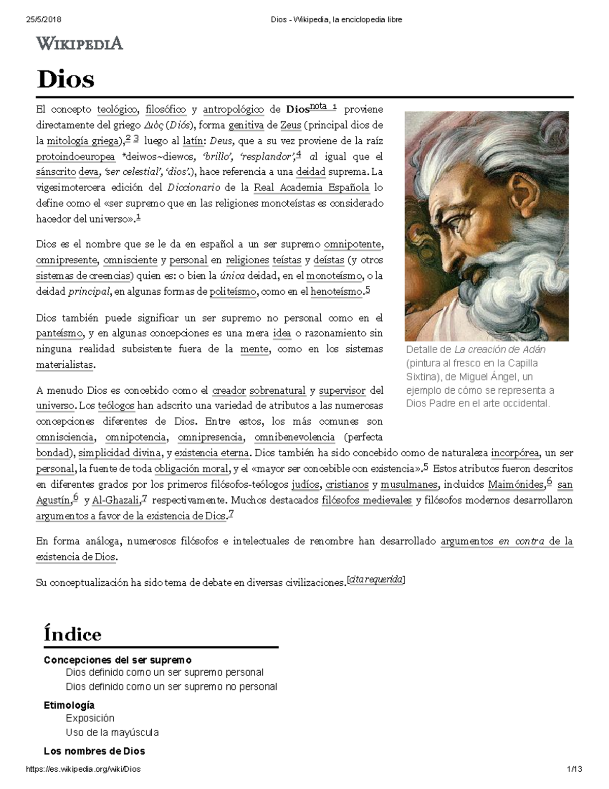 Dios - Wikipedia, la enciclopedia libre - Dios El concepto teológico ...